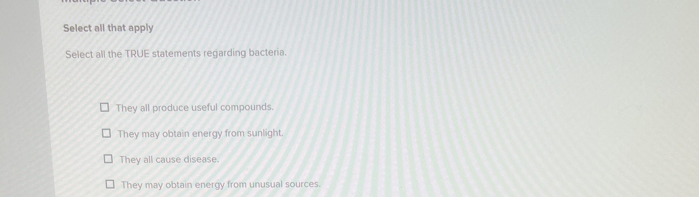 Solved Select all that applySelect all the TRUE statements | Chegg.com
