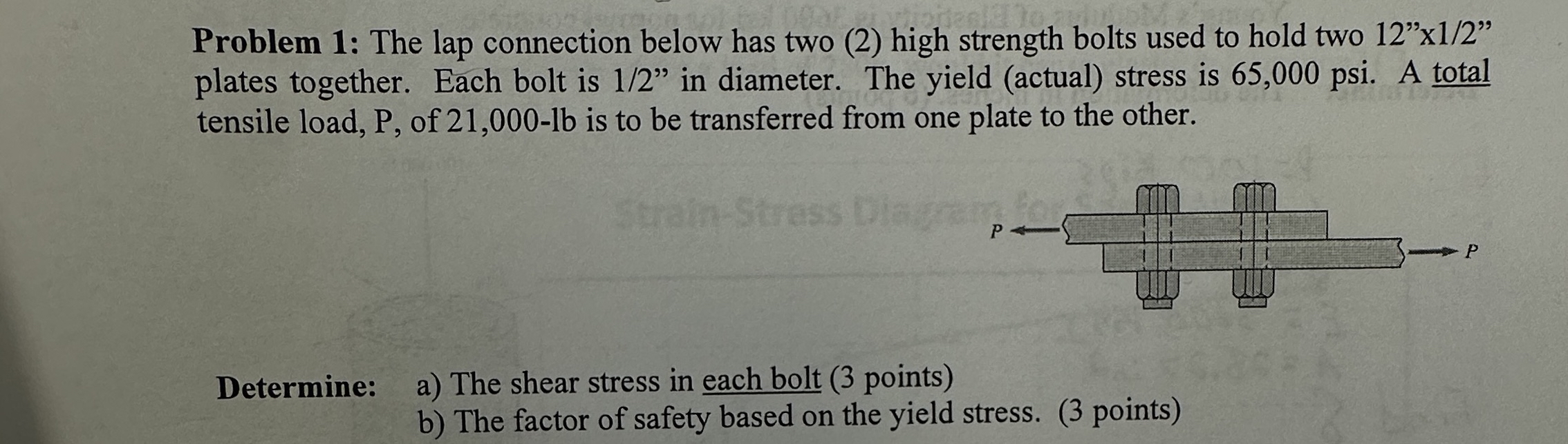 Solved Problem 1: The lap connection below has two (2) ﻿high | Chegg.com
