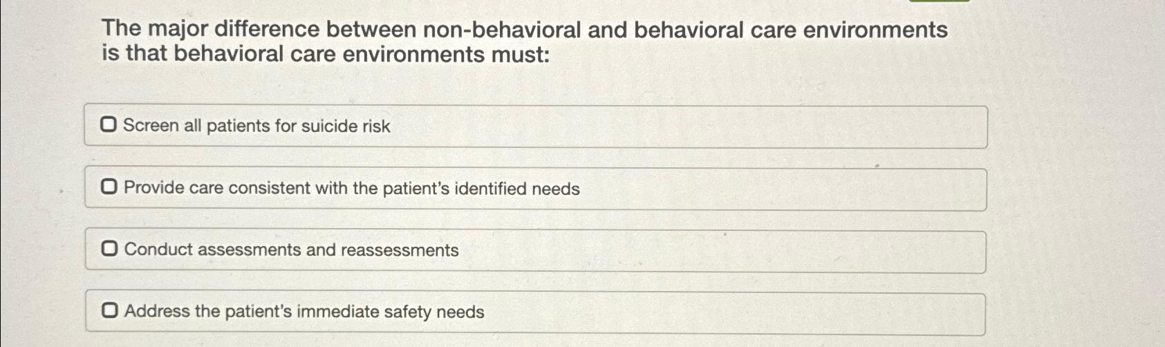 Solved The major difference between non-behavioral and | Chegg.com