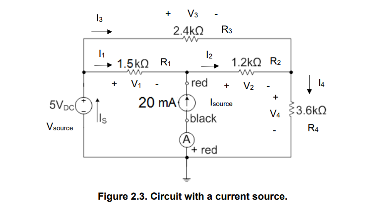 Solved Figure 2.3. ﻿Circuit with a current source. Please | Chegg.com