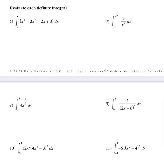 Solved Evaluate each definite integral. o [4+-21-22 - 2x2 - | Chegg.com