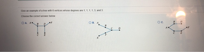 Solved Give an example of a tree with 6 vertices whose | Chegg.com
