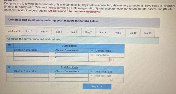 Solved Compute the following: (1) current ratio (2) | Chegg.com