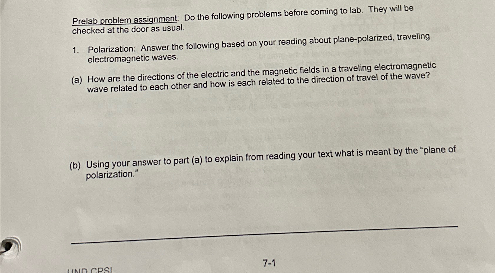 Solved Prelab problem assignment: Do the following problems | Chegg.com