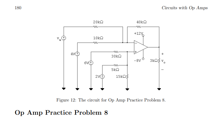Solved 180Circuits with Op AmpsFigure 12: The circuit for Op | Chegg.com