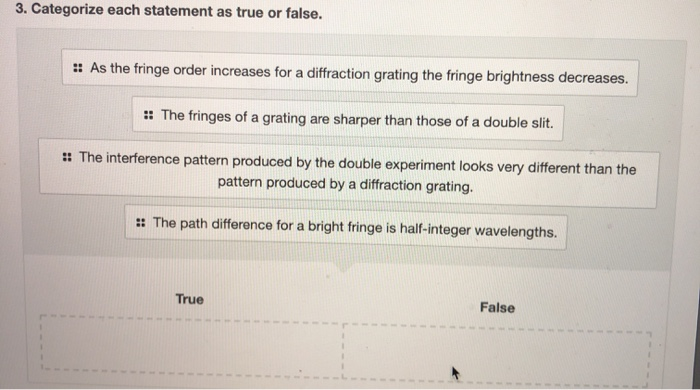Solved 3. Categorize each statement as true or false. :: As | Chegg.com