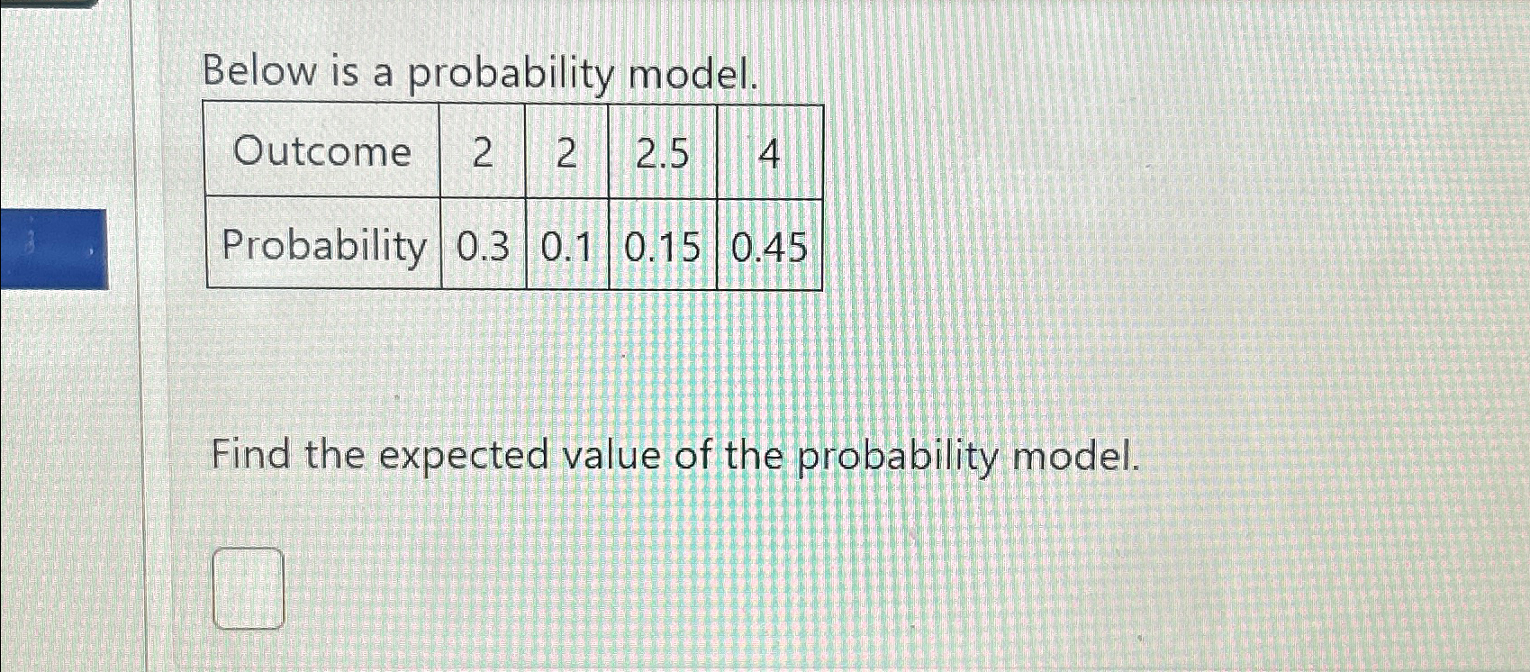 Solved Below is a probability | Chegg.com