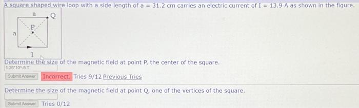 Solved A square shaped wire loop with a side length of | Chegg.com
