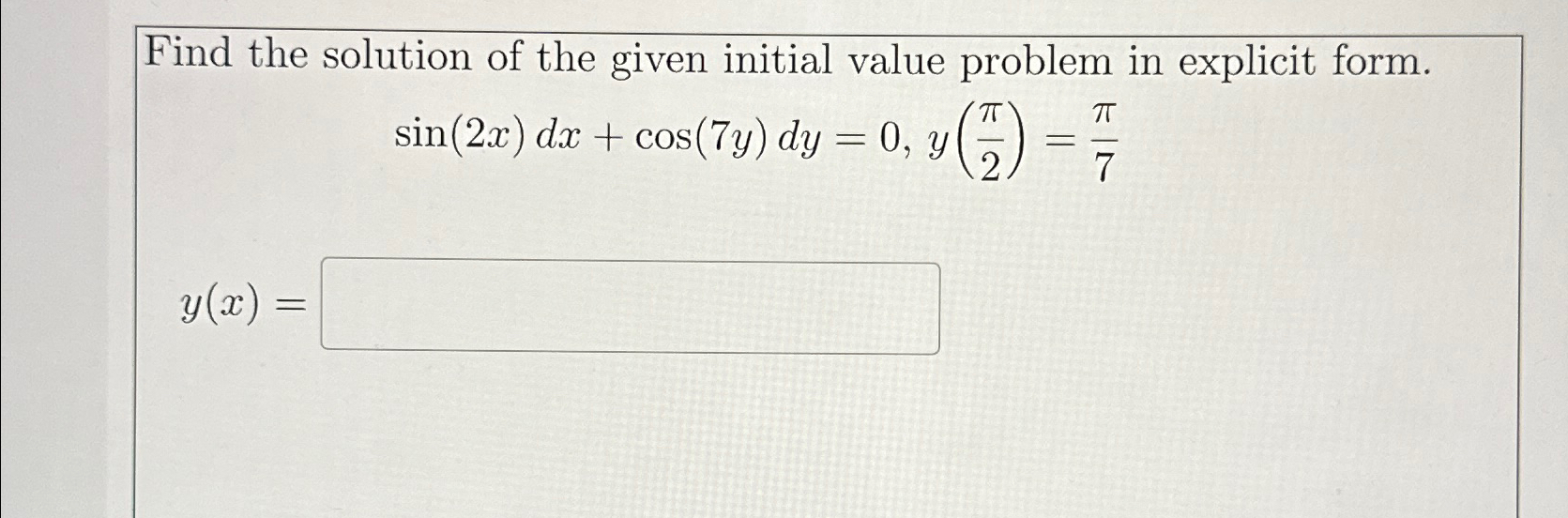 Solved Find the solution of the given initial value problem | Chegg.com