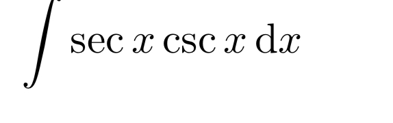 Solved ∫secxcscxdx Evalute the integral | Chegg.com Solved ∫secxcscxdx Evalute the integral | Chegg.com