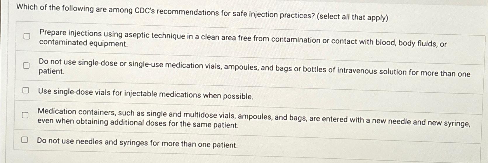 Solved Which of the following are among CDC's | Chegg.com