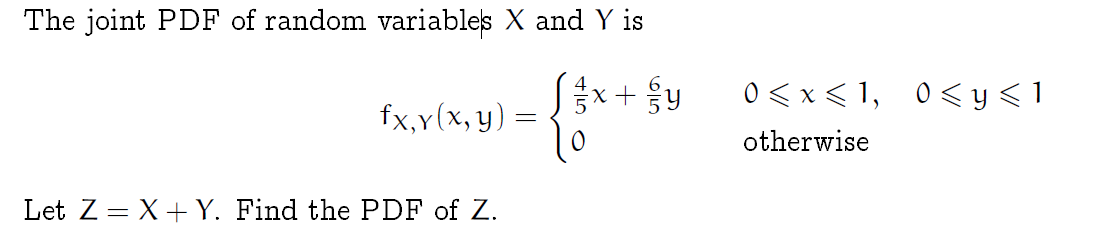 Solved The joint PDF ﻿of random variables x ﻿and Y | Chegg.com