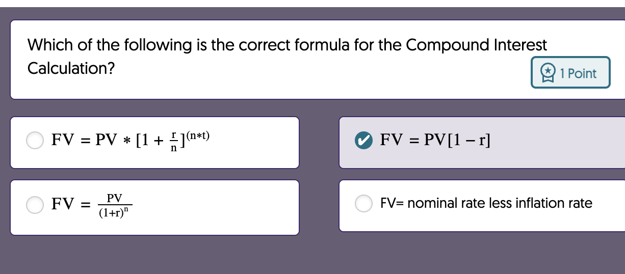Solved Which of the following is the correct formula for the | Chegg.com