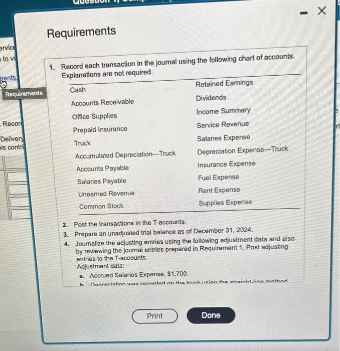 Solved Requirements 1. Record each transaction in the joumal | Chegg.com Solved Requirements 1. Record each transaction in the joumal | Chegg.com