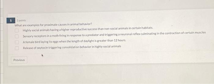 Solved 5 2 points What are examples for proximate causes in | Chegg.com