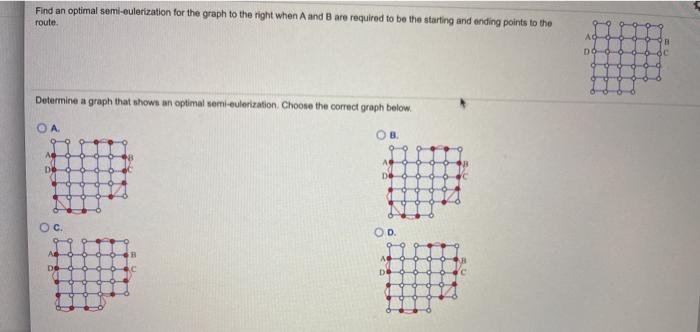 Solved Find an optimal semi-eulerization for the graph to | Chegg.com