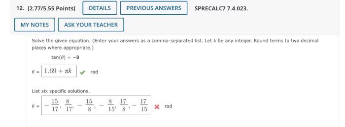 Solved 12. [2.77/5.55 Points) DETAILS PREVIOUS ANSWERS | Chegg.com