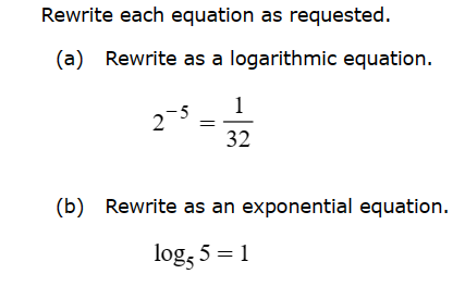 Solved Rewrite each equation as requested.(a) ﻿Rewrite as a | Chegg.com