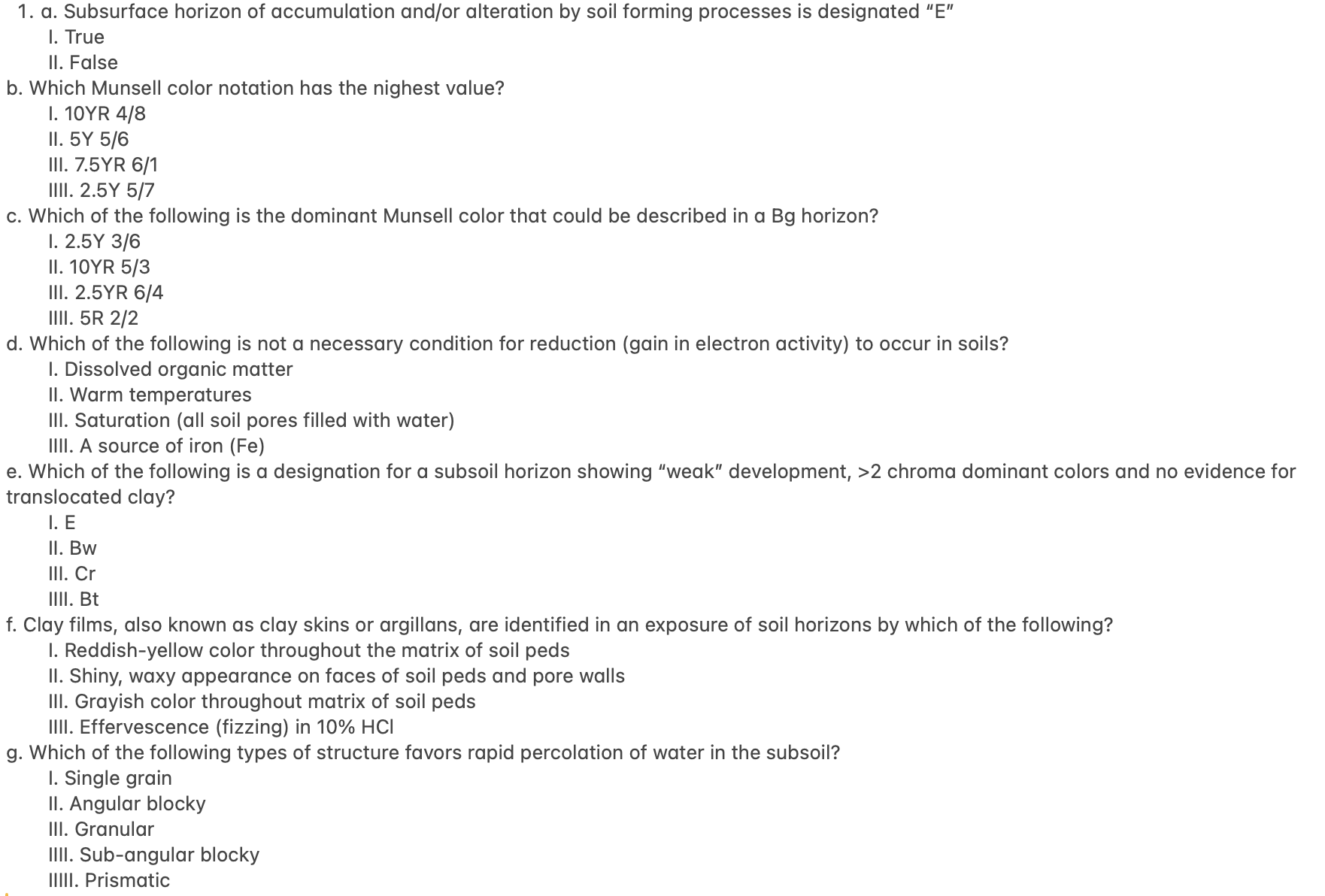 Solved a. ﻿Subsurface horizon of accumulation and/or | Chegg.com