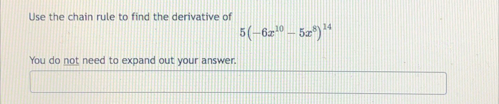 Solved Use the chain rule to find the derivative | Chegg.com