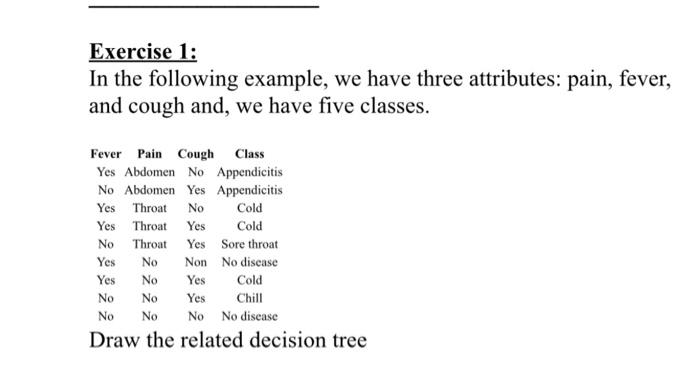 Solved Exercise 1: In the following example, we have three | Chegg.com