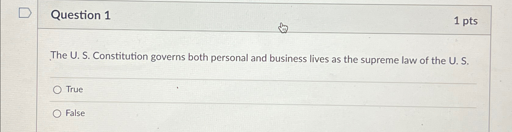 Solved Question 11 ﻿ptsThe U. ﻿S. ﻿Constitution governs both | Chegg.com