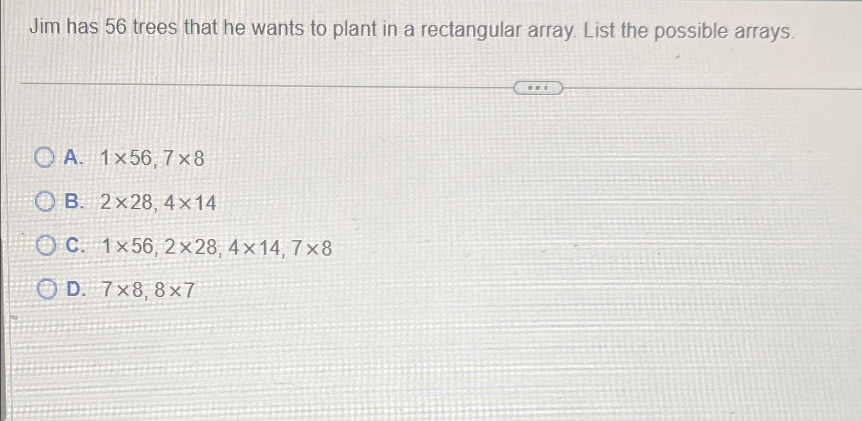 Solved Jim has 56 ﻿trees that he wants to plant in a | Chegg.com