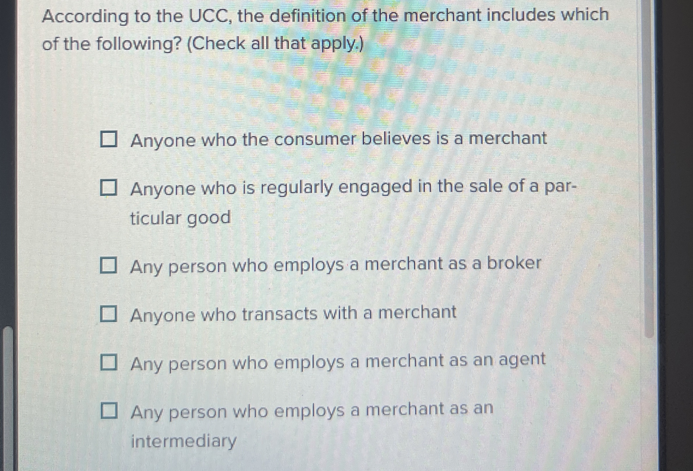 Solved According to the UCC, the definition of the merchant | Chegg.com