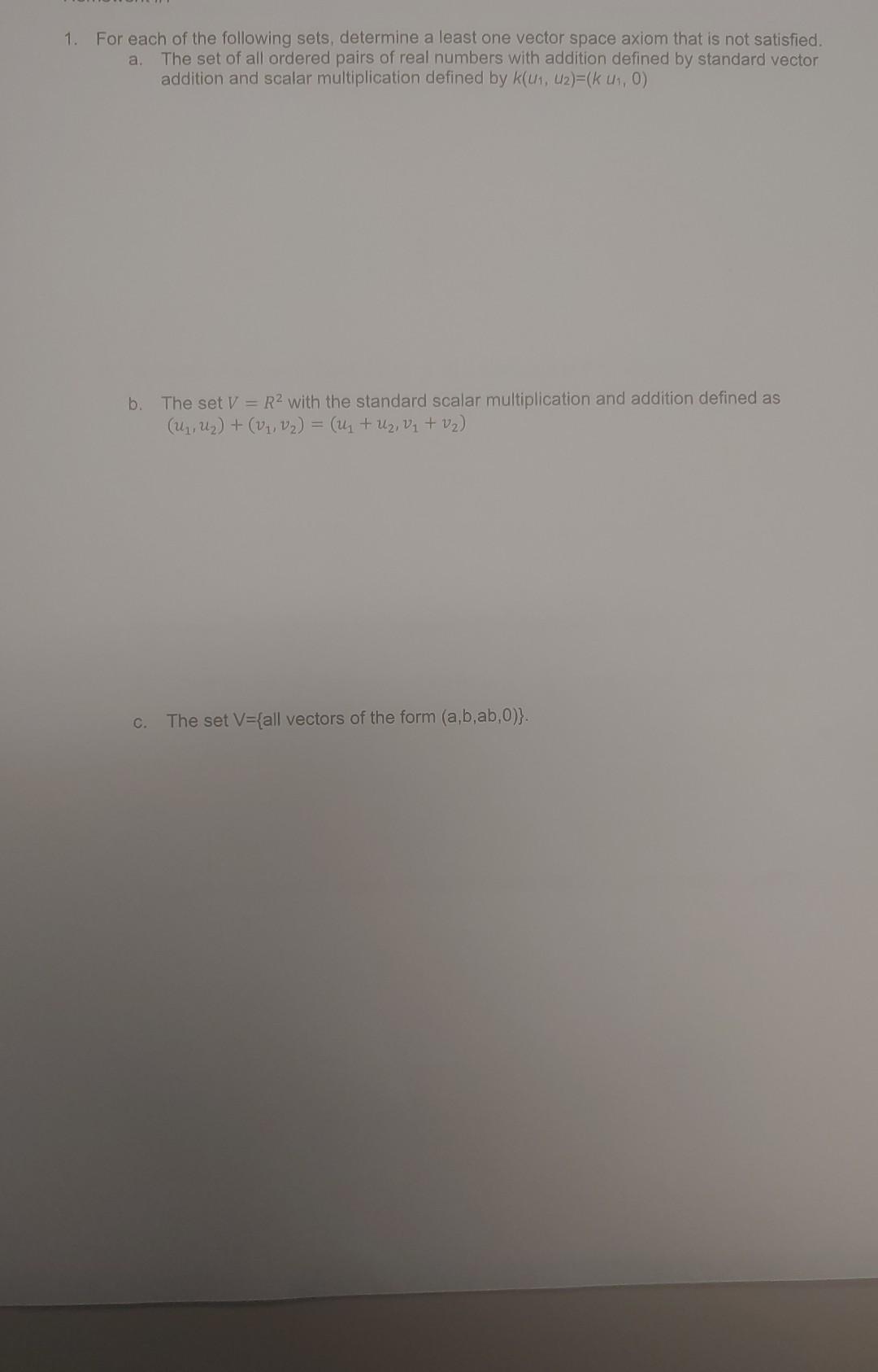 Solved 1. For each of the following sets, determine a least | Chegg.com