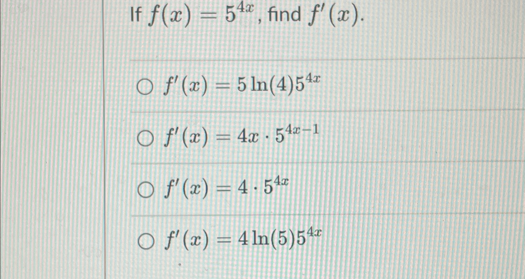 Solved If f(x)=54x, ﻿find | Chegg.com