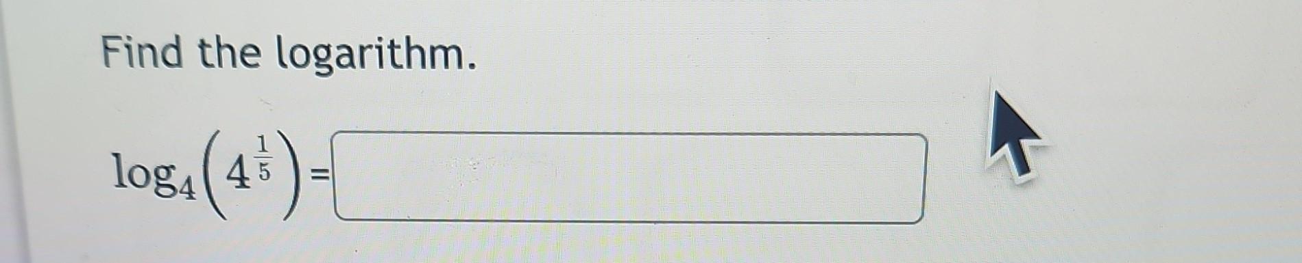 Solved Find the logarithm. log4(451)= | Chegg.com