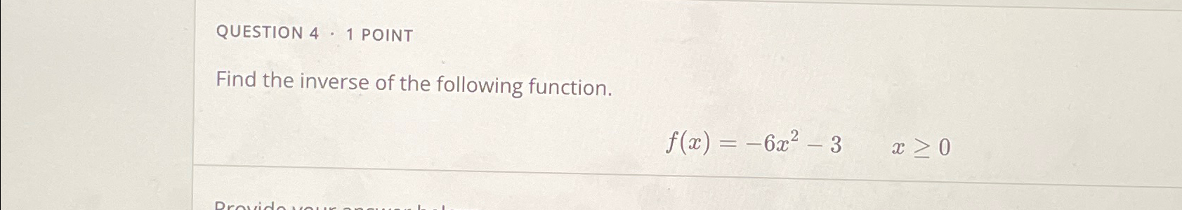 Solved QUESTION 4 - 1 ﻿POINTFind the inverse of the | Chegg.com