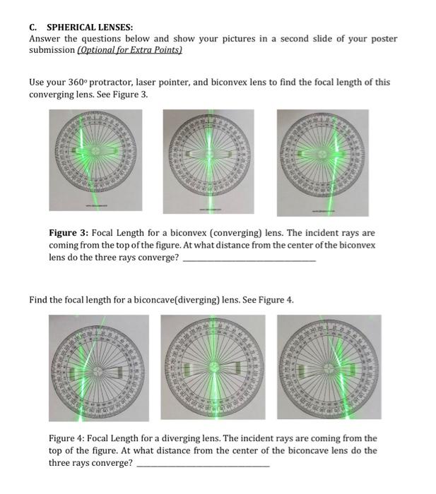 Solved C. SPHERICAL LENSES: Answer the questions below and | Chegg.com