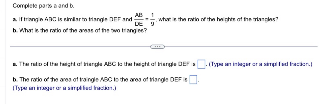 Solved Complete parts a and b.a. ﻿If triangle ABC is similar | Chegg.com