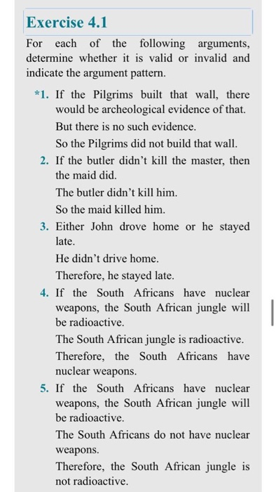 Solved Exercise 4.1 For each of the following arguments, | Chegg.com