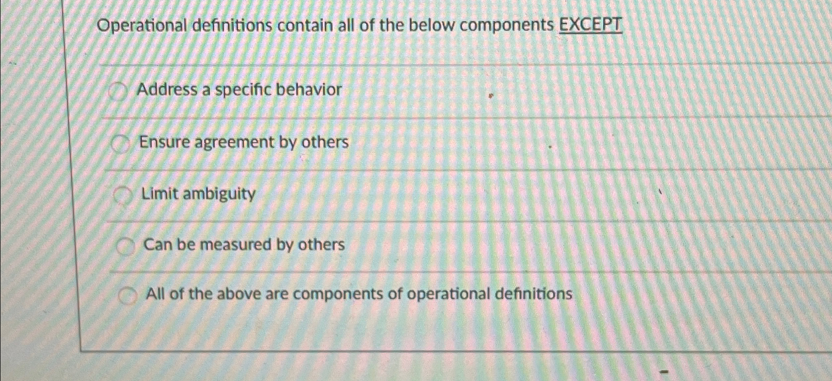 Solved Operational definitions contain all of the below | Chegg.com