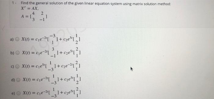 Solved 1 - Find the general solution of the given linear | Chegg.com