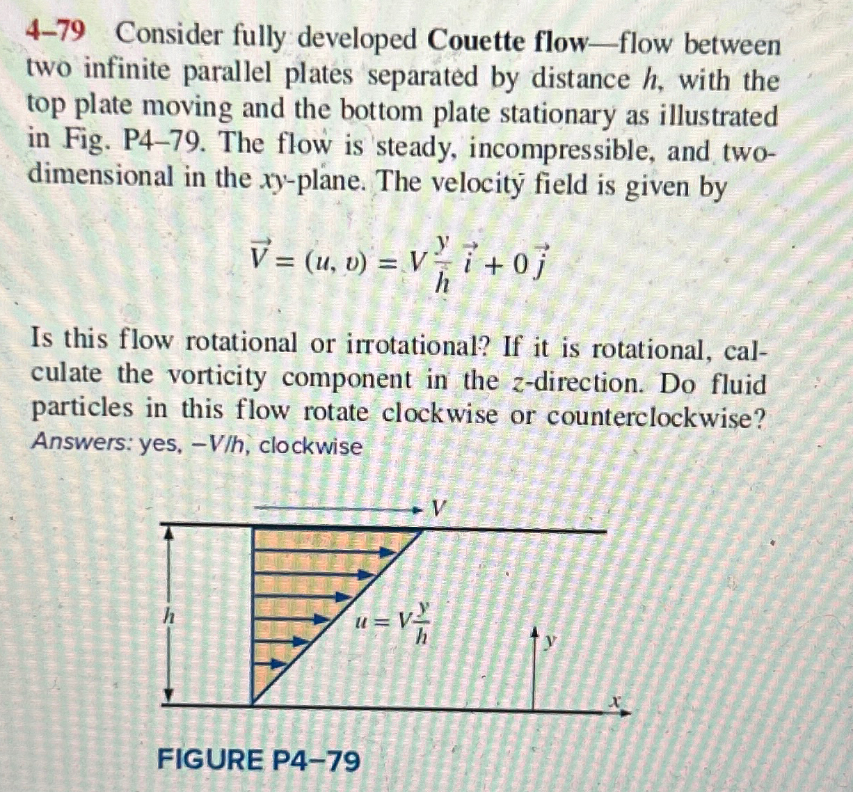 Solved 4-79 ﻿Consider fully developed Couette flow-flow | Chegg.com