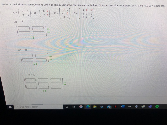 Solved Perform the indicated computations when possible, | Chegg.com