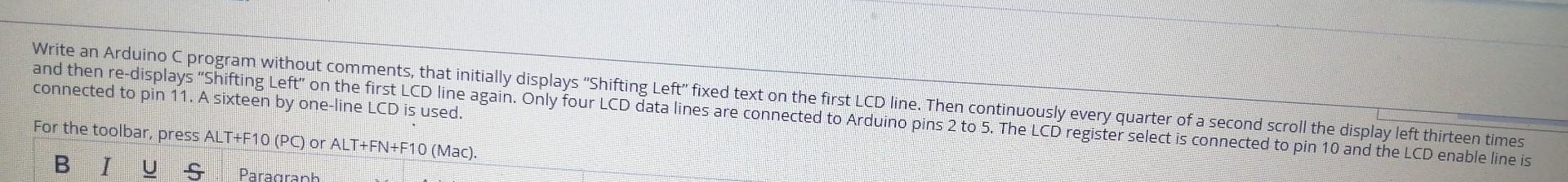 Solved Write An Arduino C Program Without Comments That