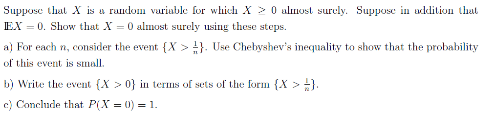 Solved Suppose that x ﻿is a random variable for which x≥0 | Chegg.com