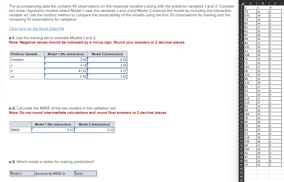 The accompanying data file contains 40 ﻿observations | Chegg.com