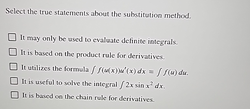 Solved Select the true statements about the substitution | Chegg.com