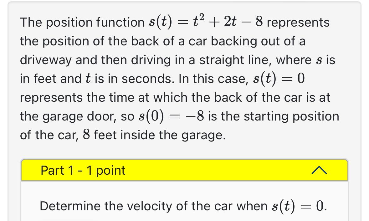 Solved The Position Function S T T2 2t 8 ﻿represents The
