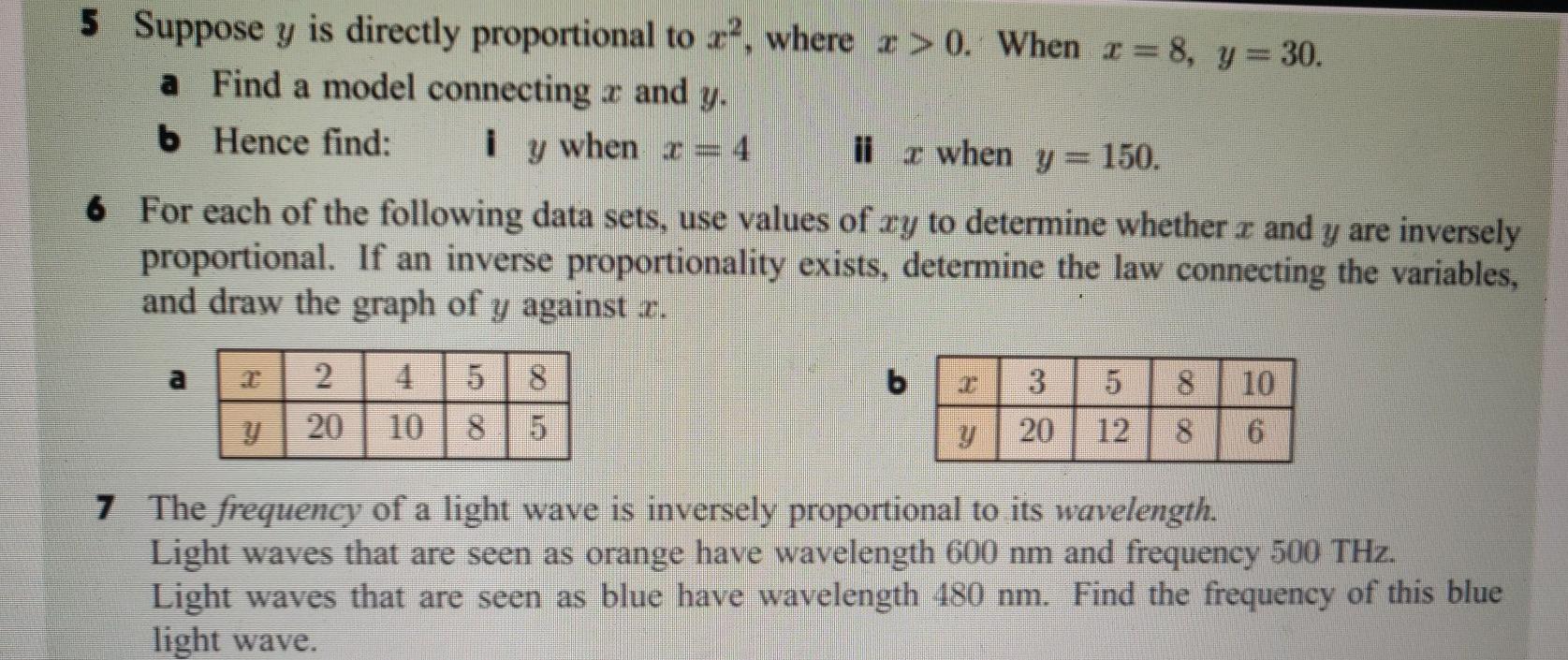 Solved 5 Suppose y is directly proportional to r?, where x > | Chegg.com