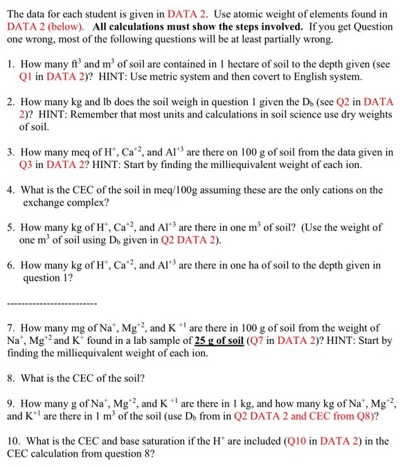 The data for each student is given in DATA 2. ﻿Use | Chegg.com