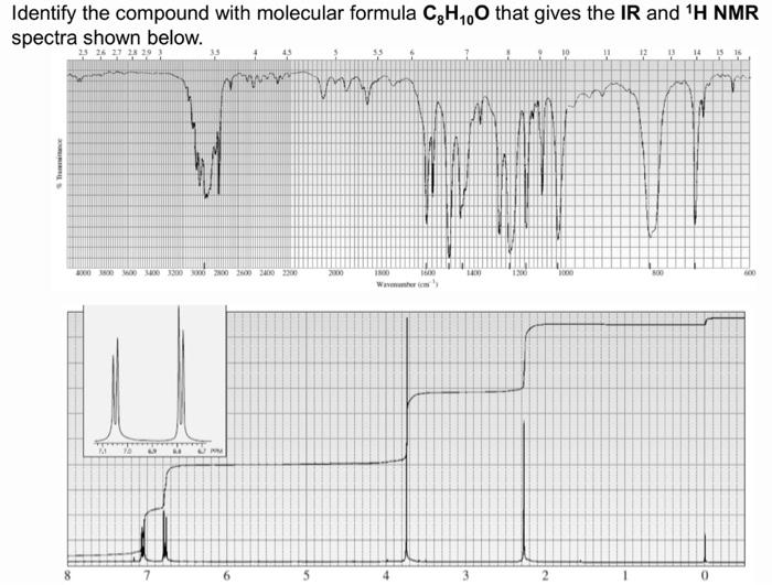 Solved Identify the compound with molecular formula C8H10O | Chegg.com