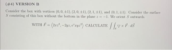 Solved Consider the box with vertices | Chegg.com