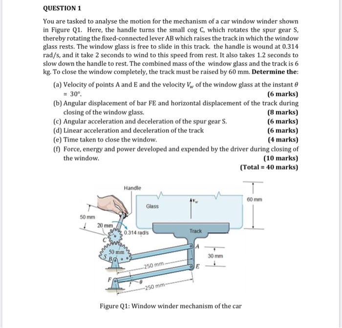 Solved QUESTION 1 You are tasked to analyse the motion for | Chegg.com