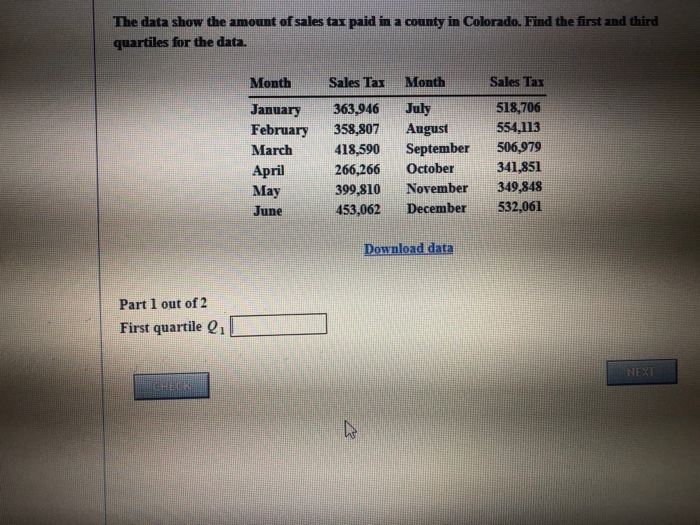 Solved The Data Show The Amount Of Sales Tax Paid In A Chegg solved-the-data-show-the-amount-of-sales-tax-paid-in-a-chegg